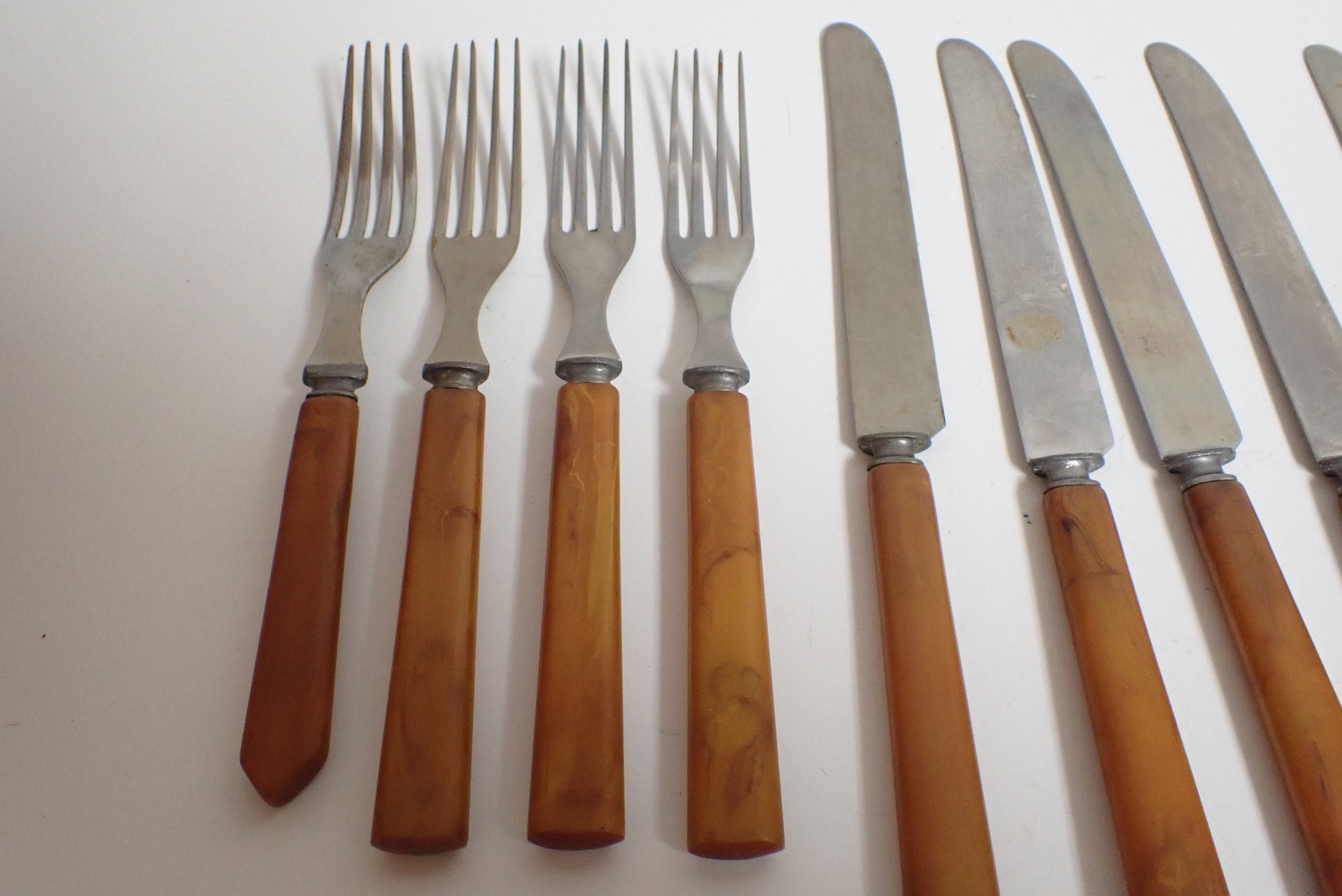 12 Pieces Butterscotch Bakelite Flatware Knives and Forks - Etsy