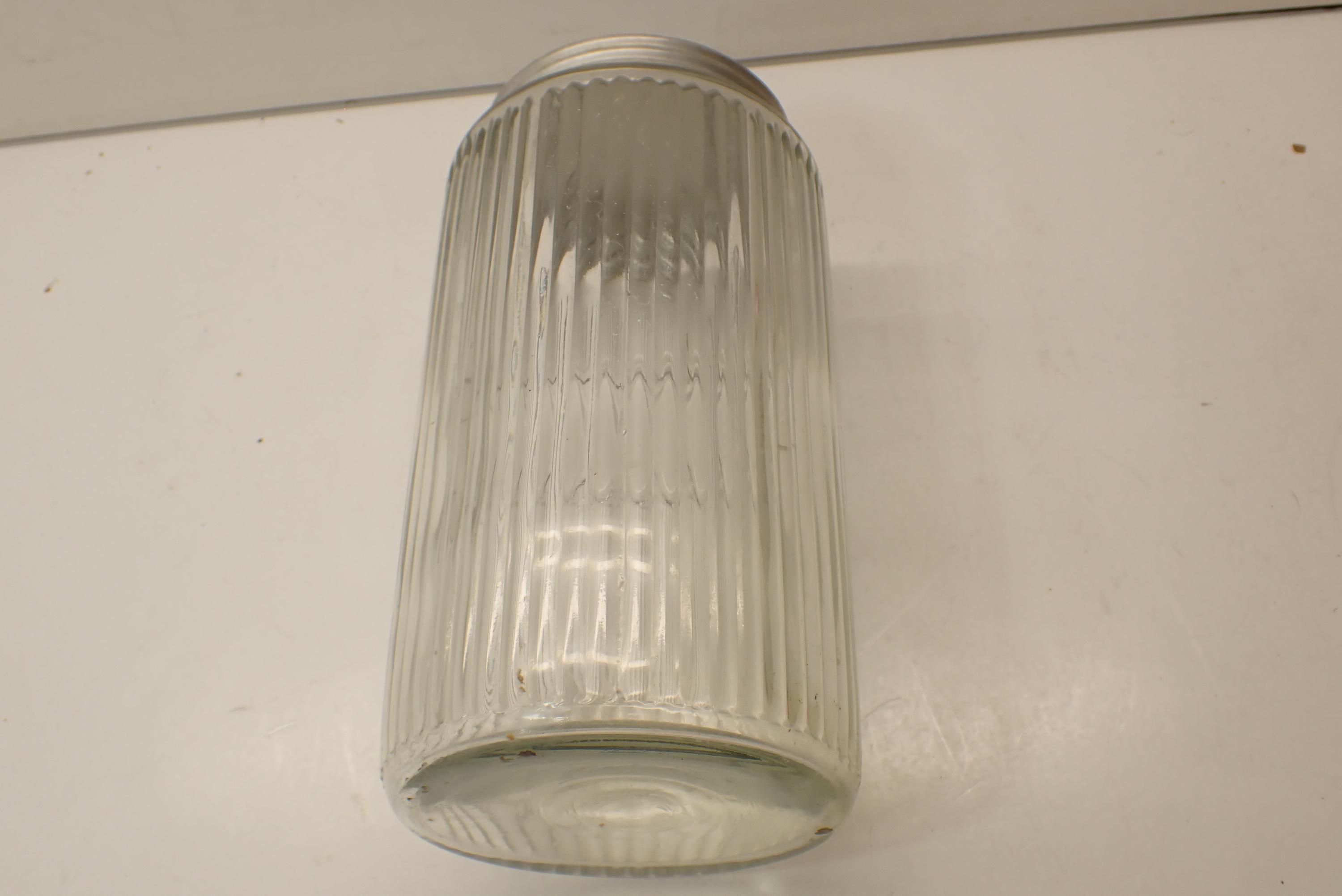 Vintage Hoosier Ribbed Glass Canister Jar W Original Lid 8" Unmarked - Etsy