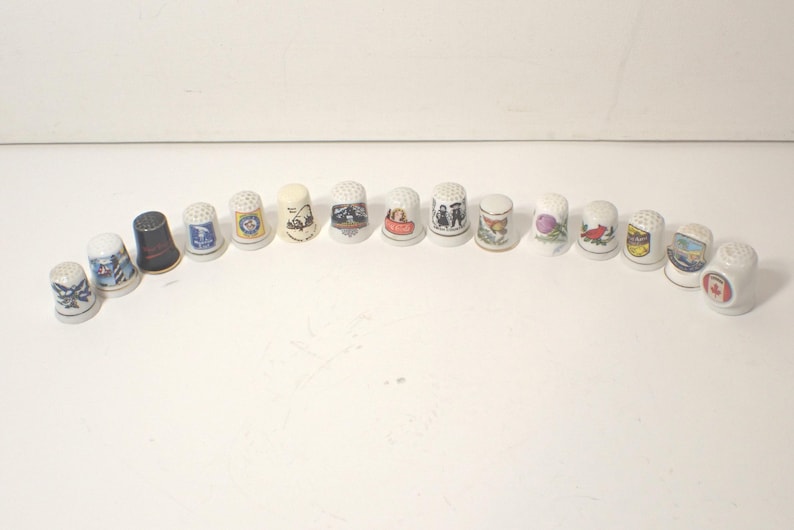 15 Vintage Porcelain Thimbles Coca Cola Birds Light House - Etsy