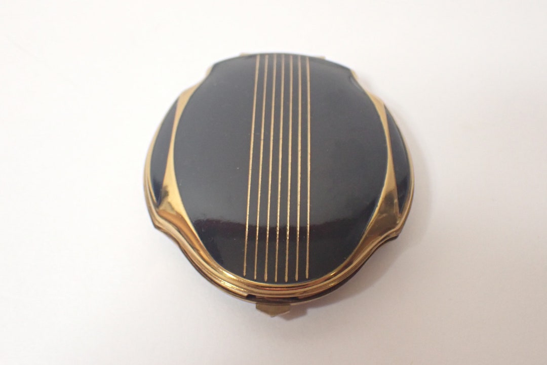 Vintage Richard Hudnut Black / Gold Retro Rouge & Powder Compact - Etsy