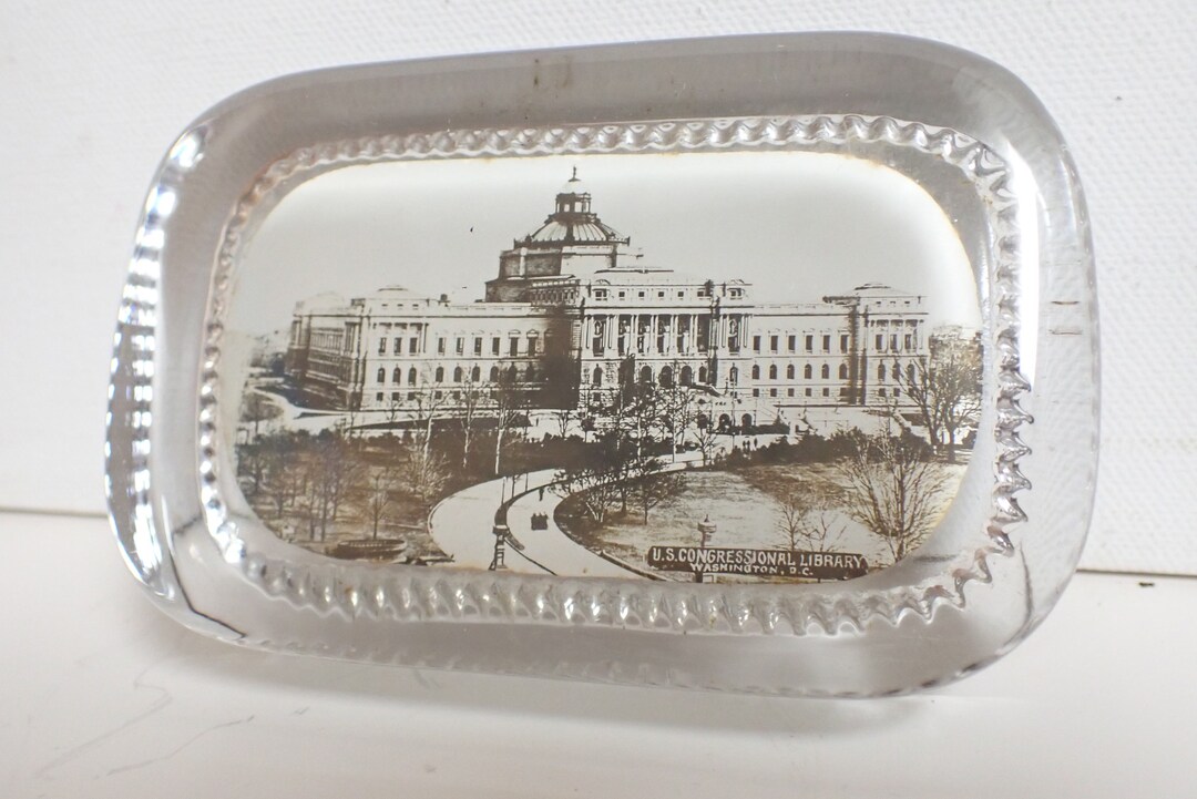 Vintage U.s. Congressional Library Washington DC Souvenir Paperweight ...