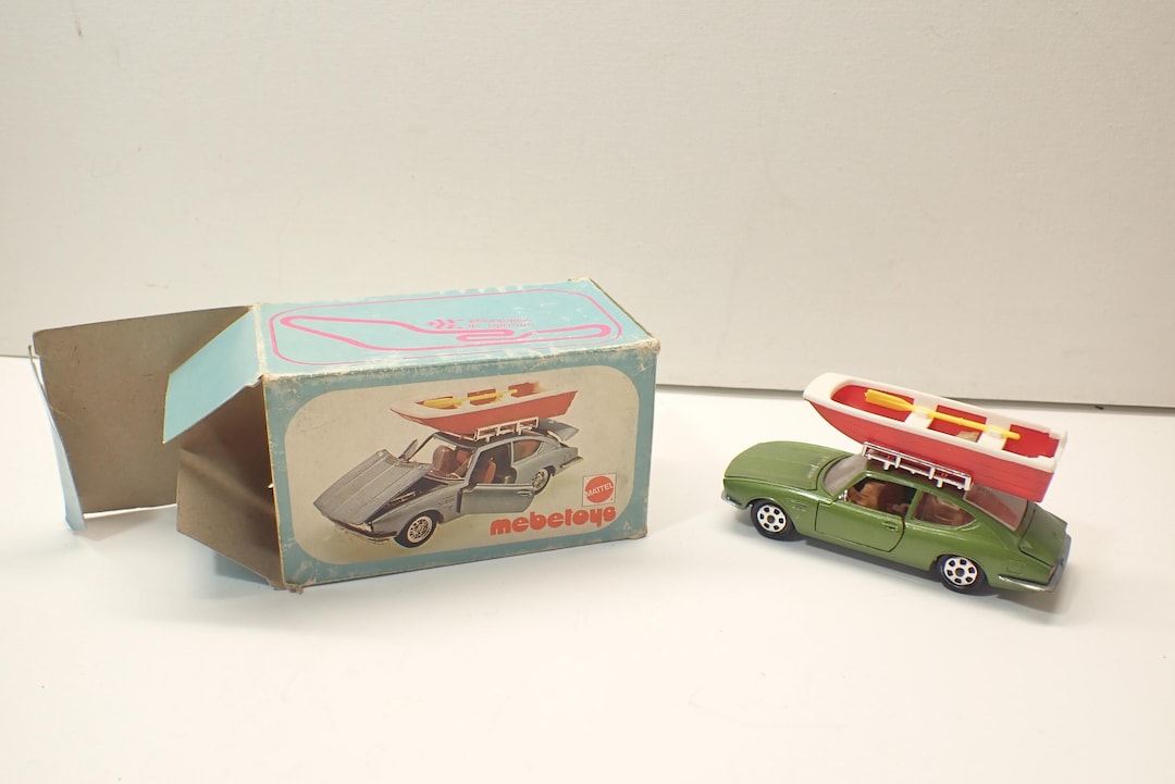 Mib Mebe Toys Mattel Fiat Dino Coupe a 52 W Boat & Motor on Top Made in ...