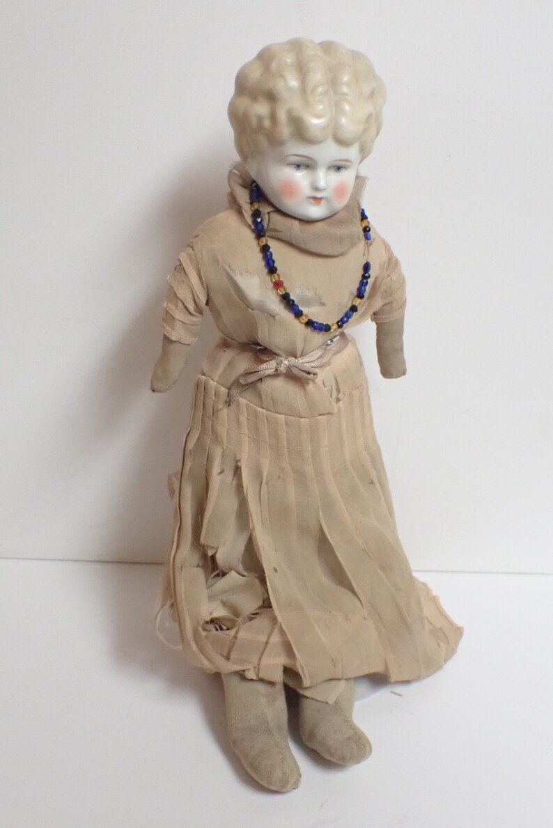 Vintage 1800's China Head & Neck Doll 15 1/2 Cloth Stuffed Body - Etsy