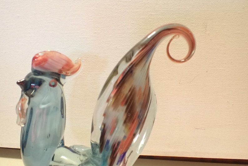 Vintage Murano Glass Fighting Rooster Hen Art Glass 6" Multicolor No ...
