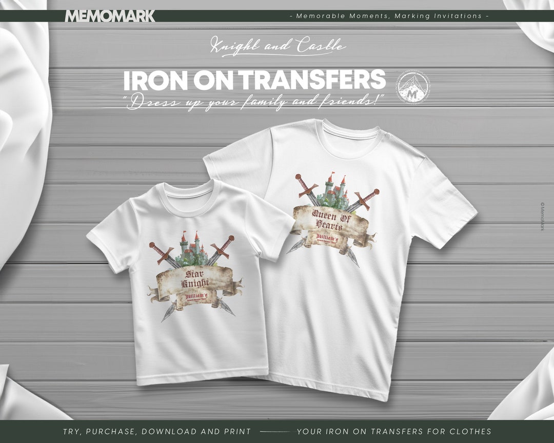Knight and Castle Iron on Transfers Templates Birthday for Kids ...