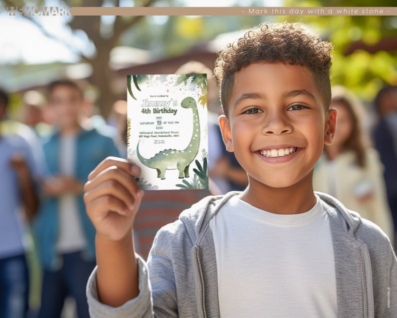 Dinosaur Theme, Birthday Invitation Template for Kids Corjl Editable ...