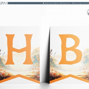 Happy Fox Birthday Banner for Kids - Editable Cute Fox in Forest Theme ...