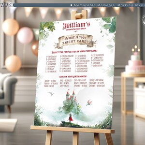 Knight and Castle, Birthday Name Maker - Editable Medieval Party Sign ...