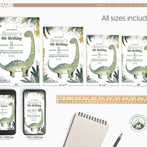 Dinosaur Theme, Birthday Invitation Template for Kids - Corjl Editable ...