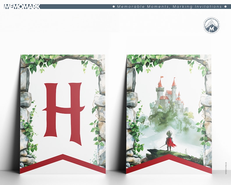 Knight and Castle Birthday Banner for Kids - Editable Knight Party ...