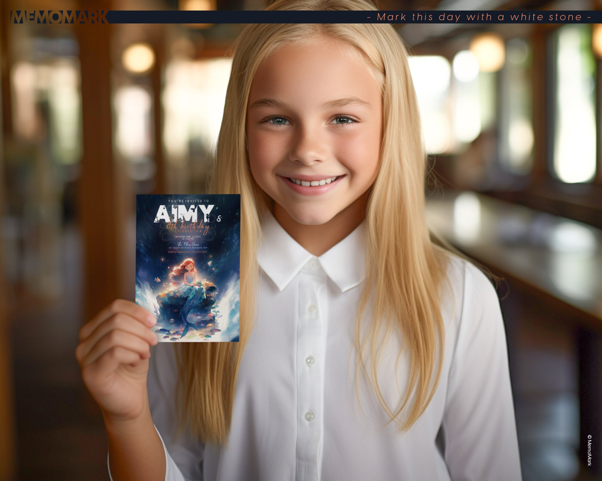 Little Mermaid Theme, Birthday Invitation Template for Kids Corjl ...