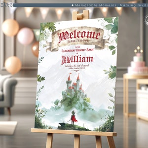 Knight and Castle Birthday Welcome Sign for Kids - Editable and ...