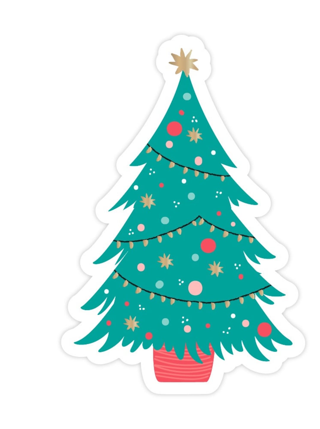 Sticker Fir Tree 20 Pieces Wrapping Paper Packaging - Etsy