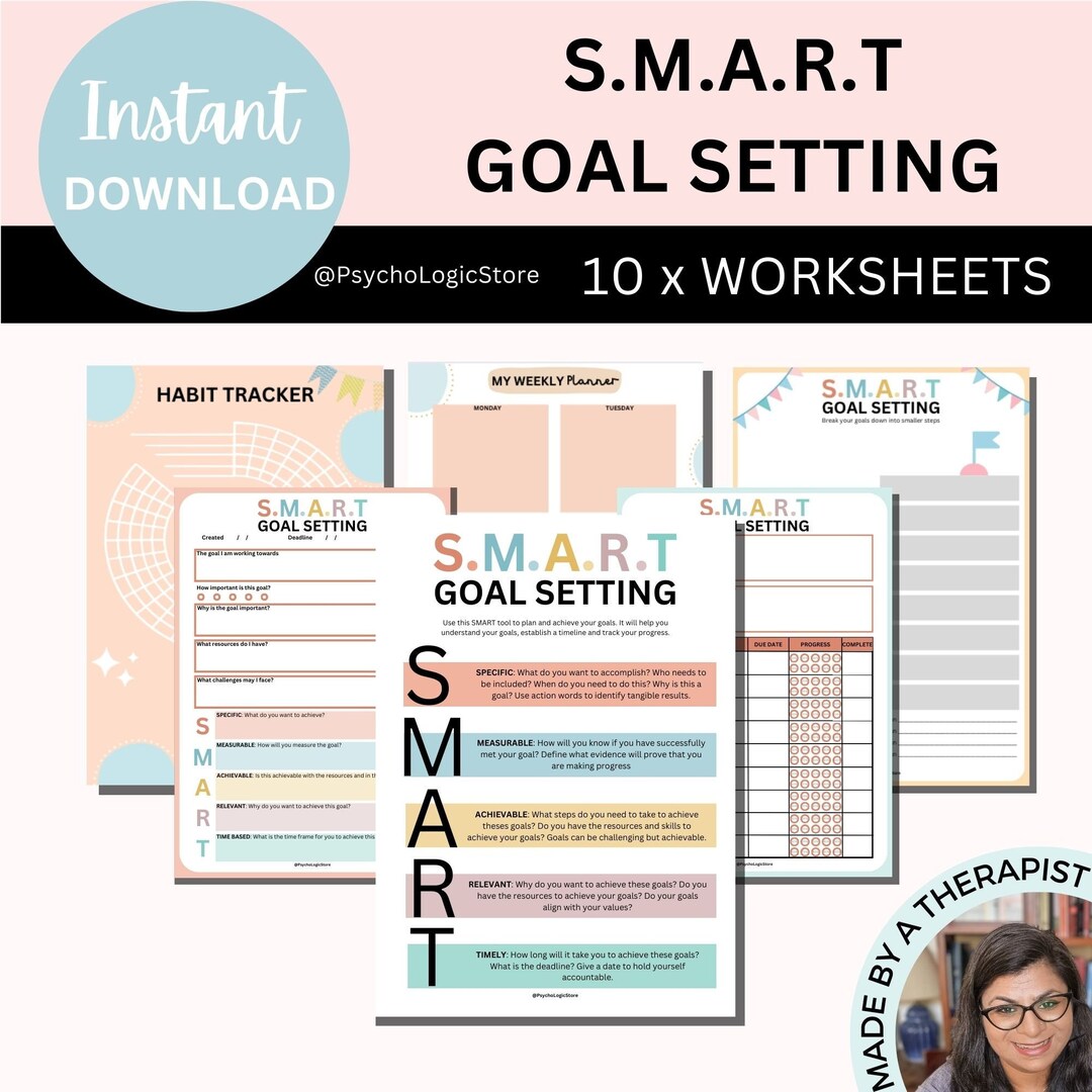 Goal Setting Worksheet, Goal Planner, Smart Goals, Goal Tracker, Goal ...