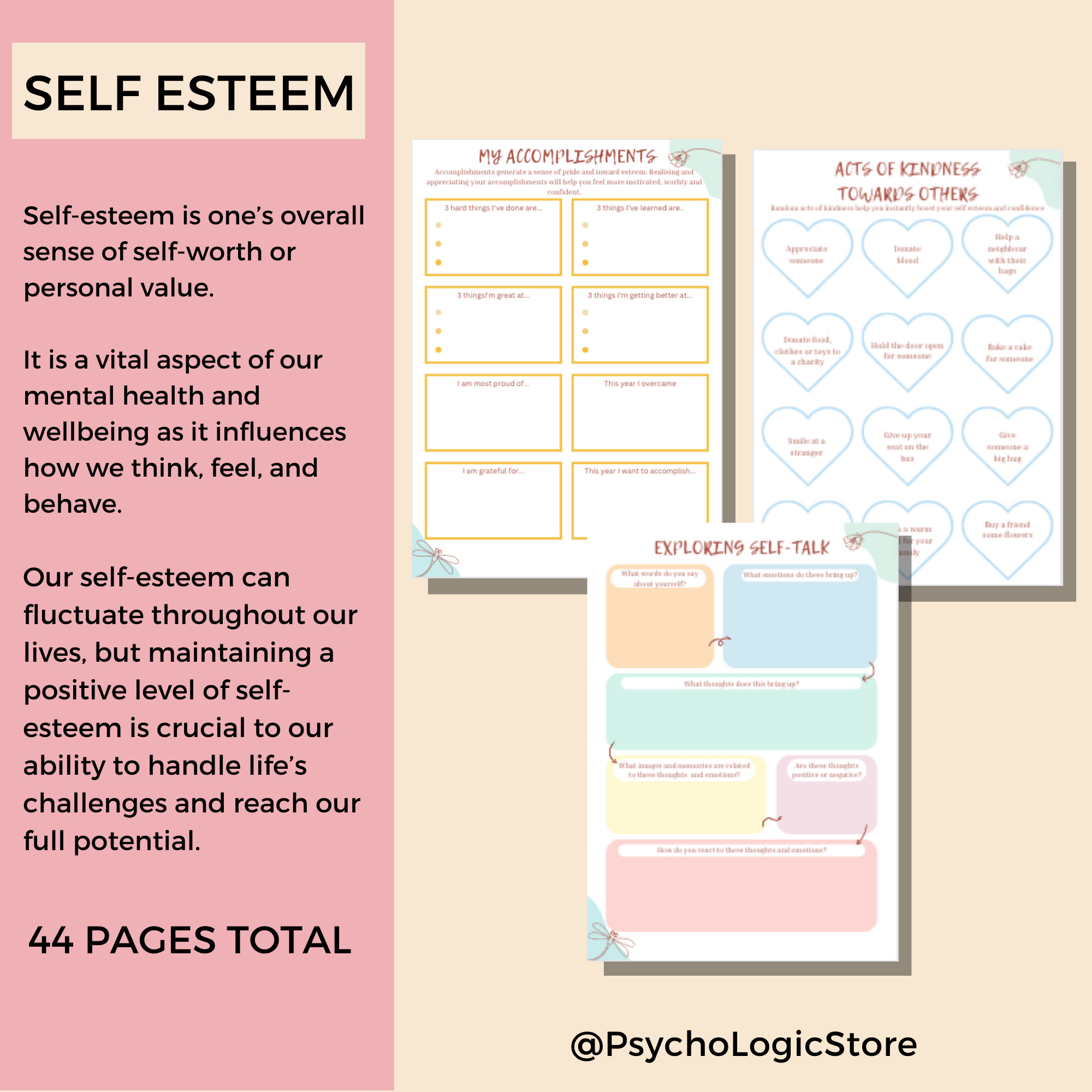 Self Esteem Worksheets, Therapy Worksheets, Therapy Resources ...