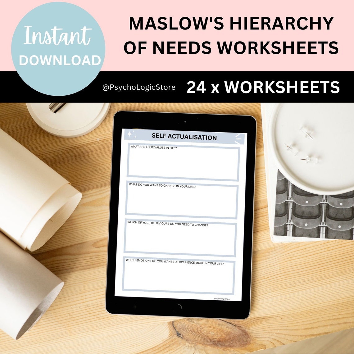 Maslow's Hierarchy of Needs Worksheets. Self Actualising Needs, Therapy ...