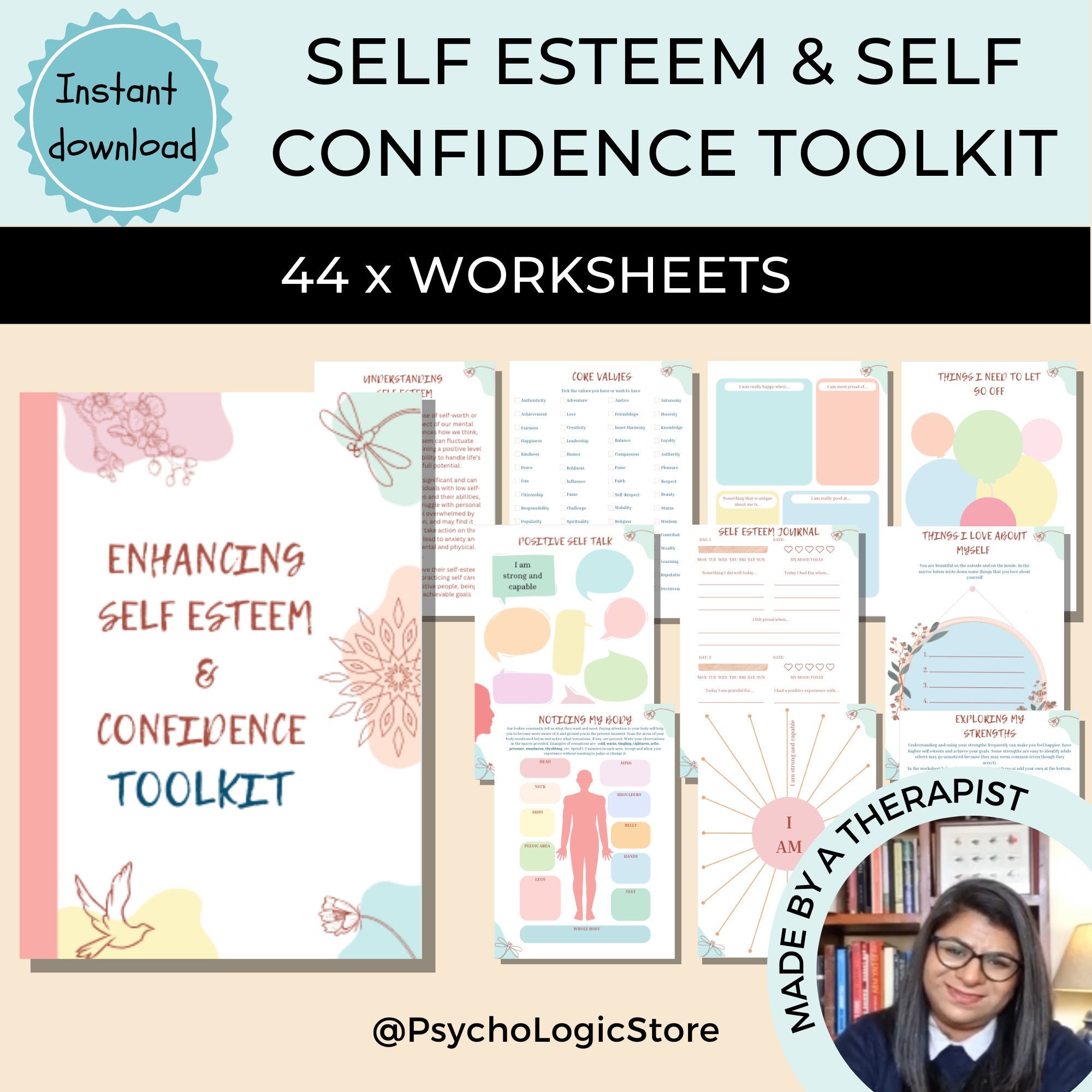 Self Esteem Worksheets, Therapy Worksheets, Therapy Resources ...