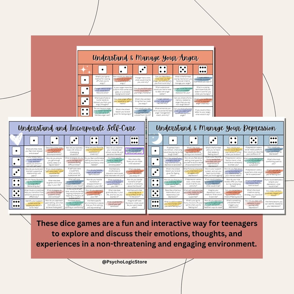 School Counseling & Therapy Dice Game for Teens, Group Therapy, Therapy ...