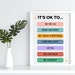 It's OK to Poster, Positive Affirmations, Therapy Office Decor, School ...