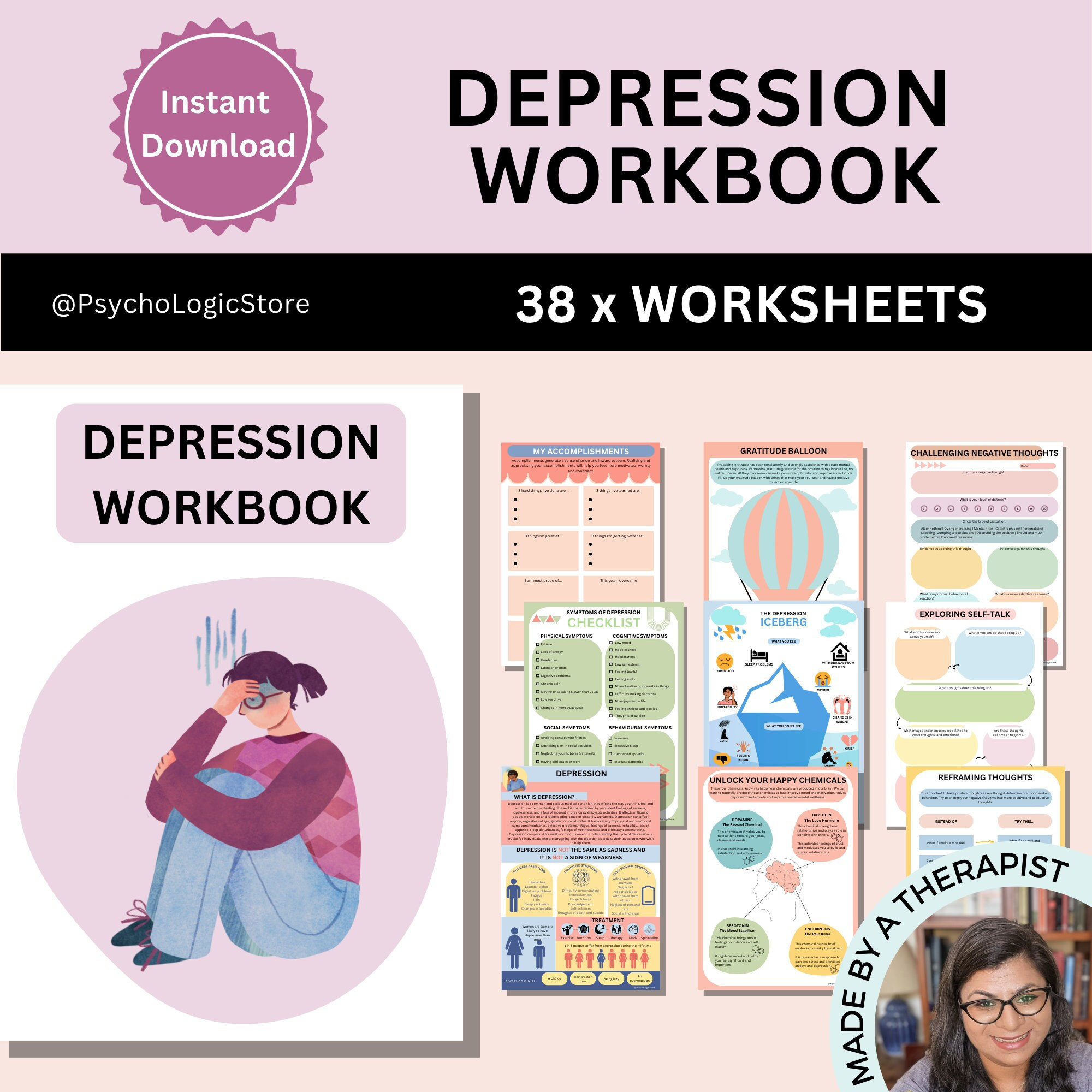 Depression Worksheets, Therapy Worksheets, Therapist Tools, Self-esteem ...