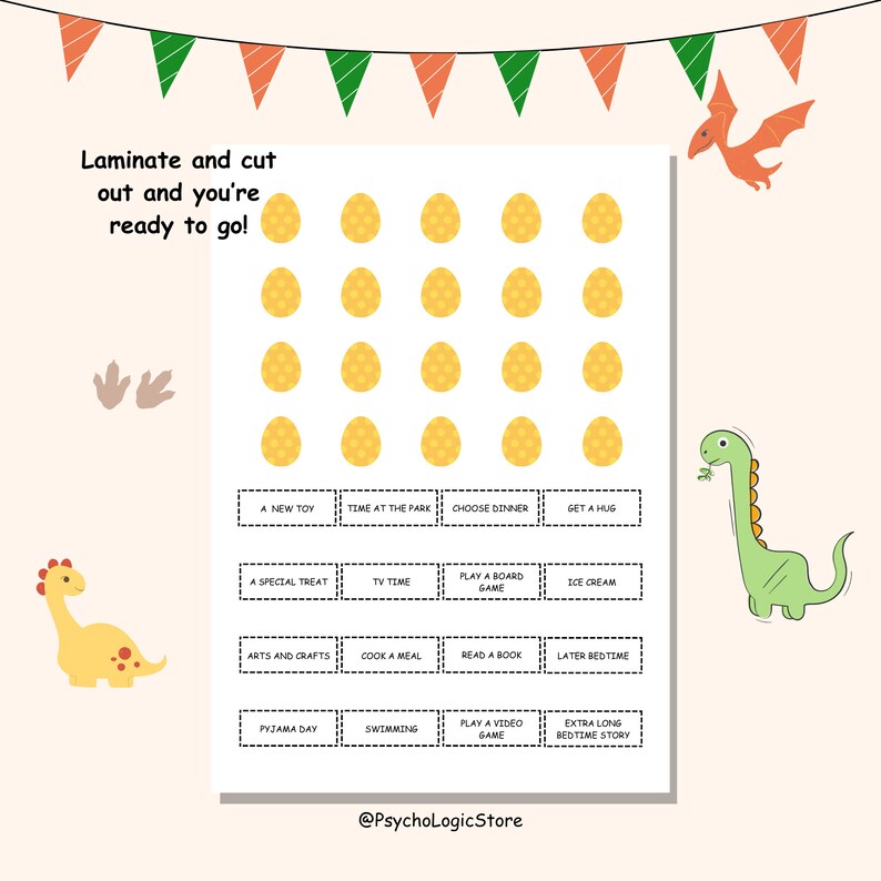 Dinosaur Reward Chart, Toddlers, Boys Sticker Chart, Preschool Kids ...