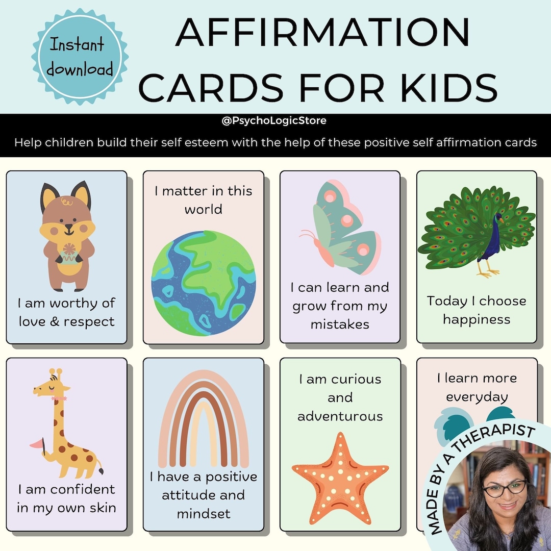 Affirmation Cards for Kids, Motivational Cards, Kids Positivity Cards ...