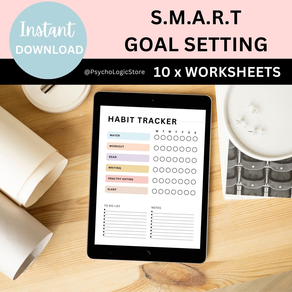 Goal Setting Worksheet, Goal Planner, Smart Goals, Goal Tracker, Goal ...