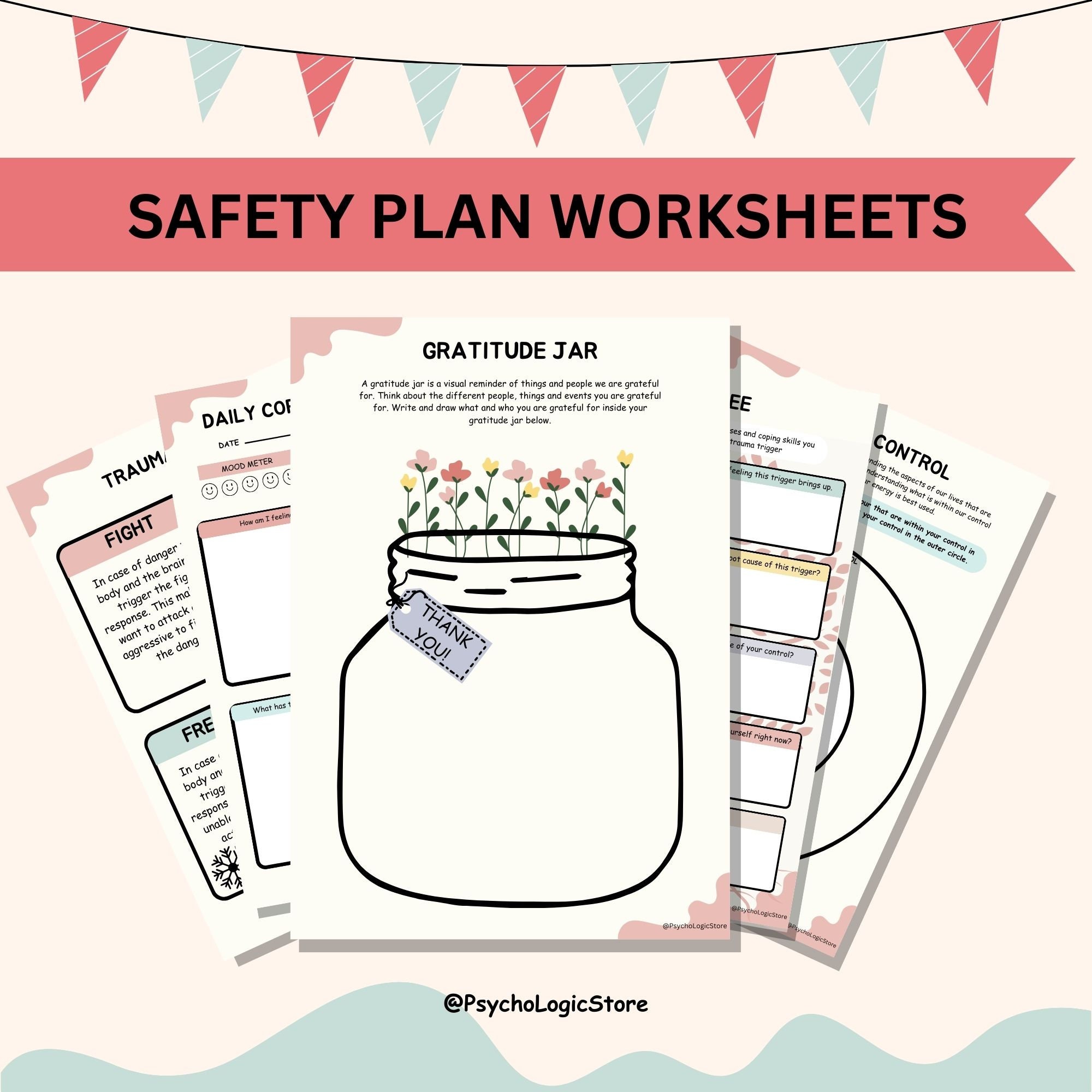 Safety Plan Worksheets, Crisis Plan Workbook, Counseling Tool, BPD ...