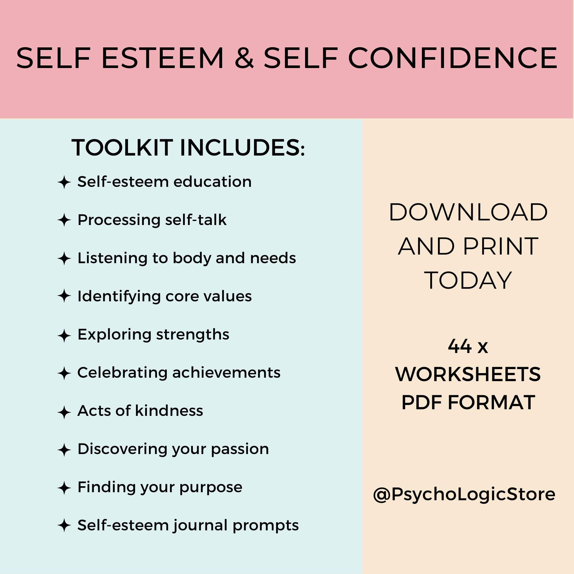 Self Esteem Worksheets, Therapy Worksheets, Therapy Resources ...