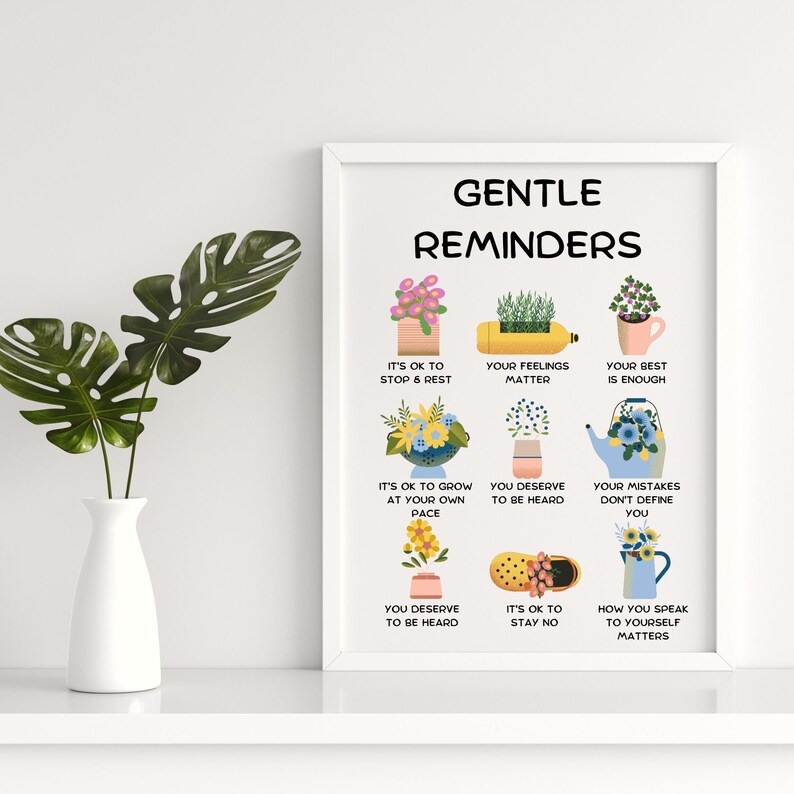 Gentle Reminders Positive Affirmations DIGITAL Print Mental Health ... Gentle Reminders Positive Affirmations DIGITAL Print Mental Health ...