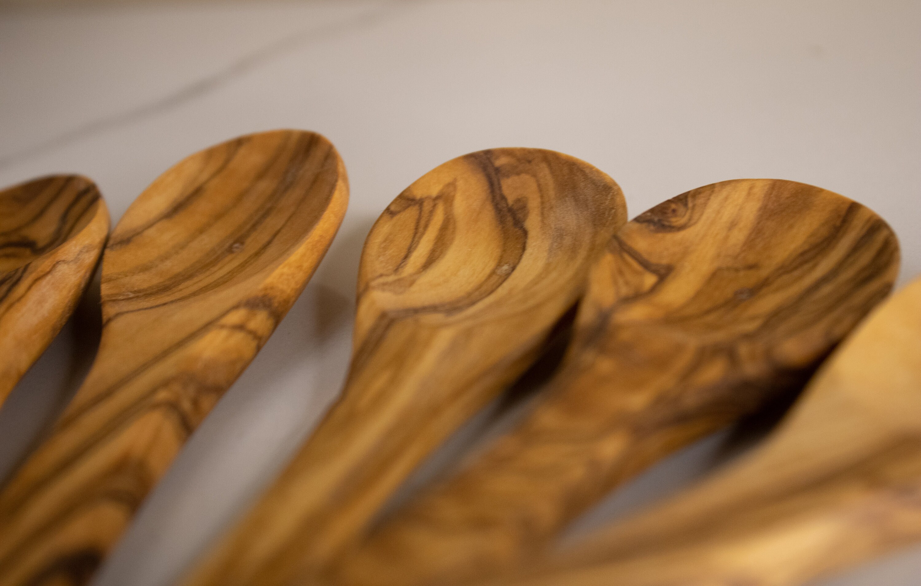 Set of 6 Olive Wood Teaspoons / Coffee Spoons 12cm / 4.7in, Coffee ...