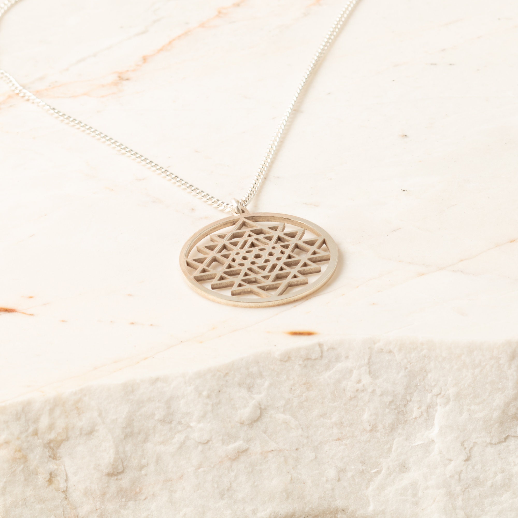 Sri Yantra Silver Necklace Sacred Jewelry Metaphysical Jewelry ...
