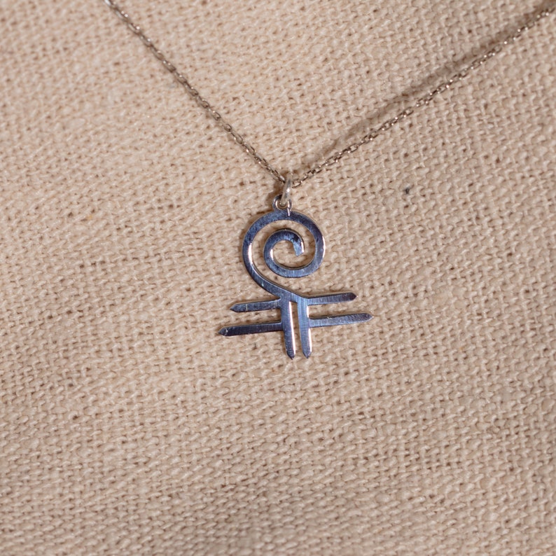 Esoteric Earth Symbol Silver Necklace Silver Spiritual Charm, Silver ...
