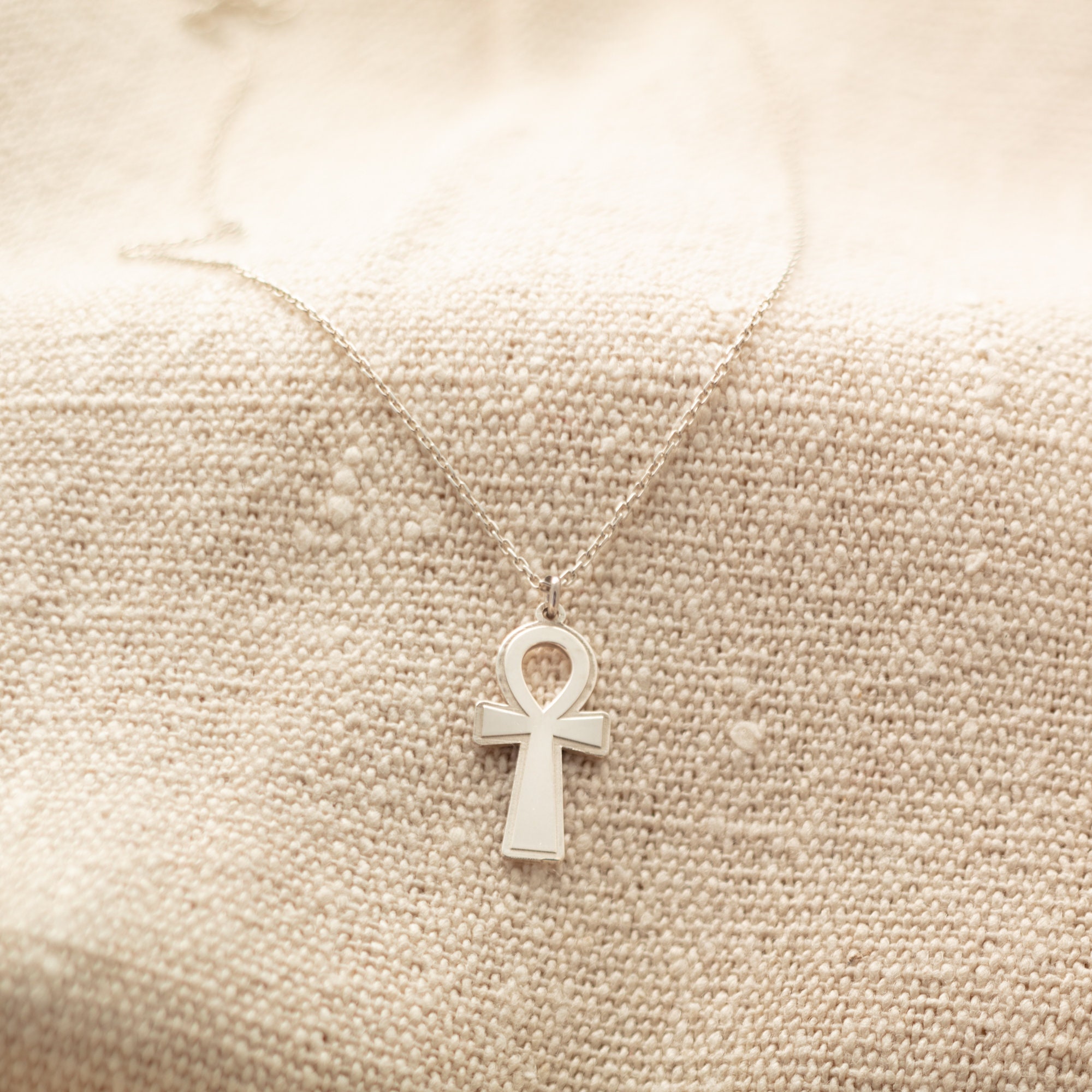 Ankh Pendant Necklace Symbol of Life and Rebirth, Sterling Silver ...