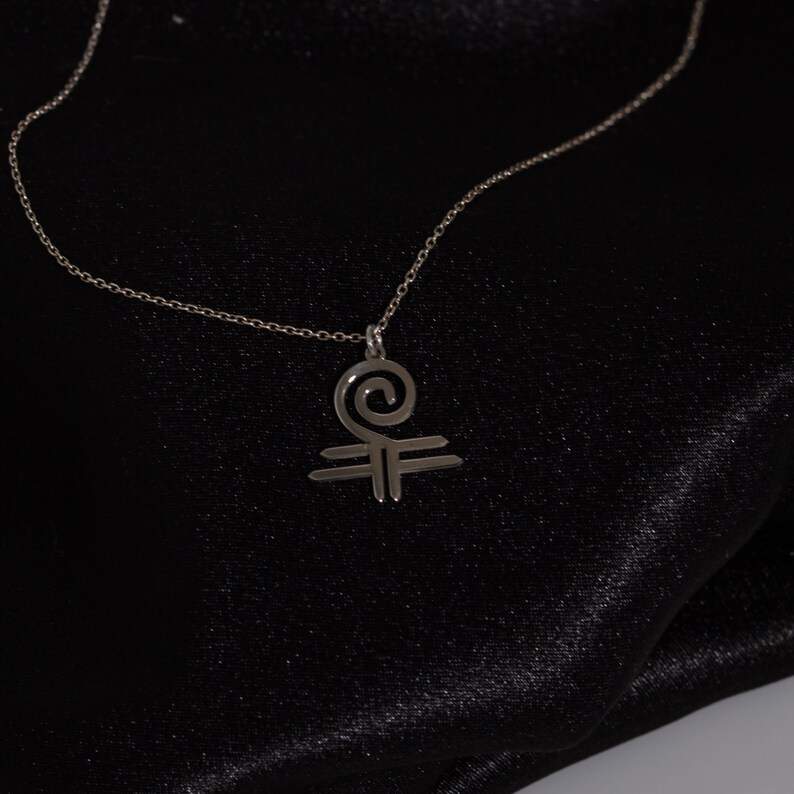 Esoteric Earth Symbol Silver Necklace Silver Spiritual Charm, Silver ...