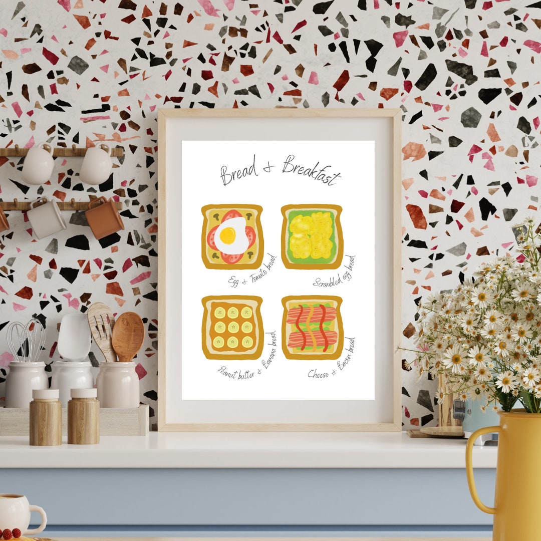 Types of Toasts Kitchen Gift Idea/breakfast Poster/sandwich ...