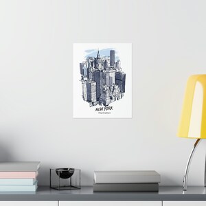 Manhattan New York City Drawing Print, New York Wall Art, New York ...
