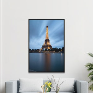 Paris Eiffel Tower Night France Poster, Paris France Print, Paris ...