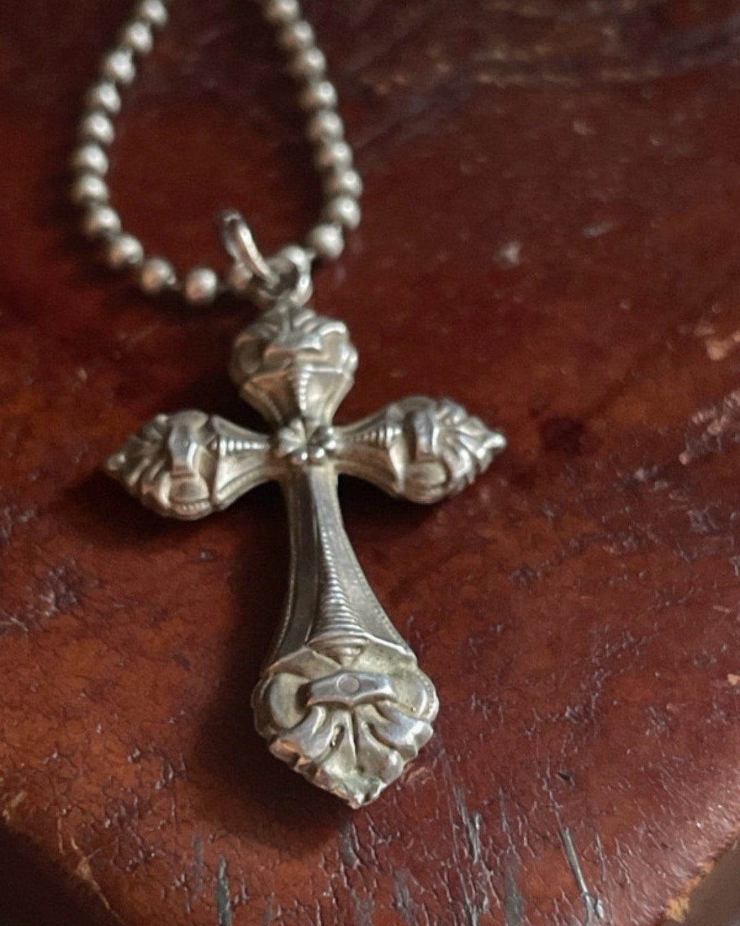 Vintage Puffed Solid Silver Cross Pendant, Very Well Made, Detailed ...