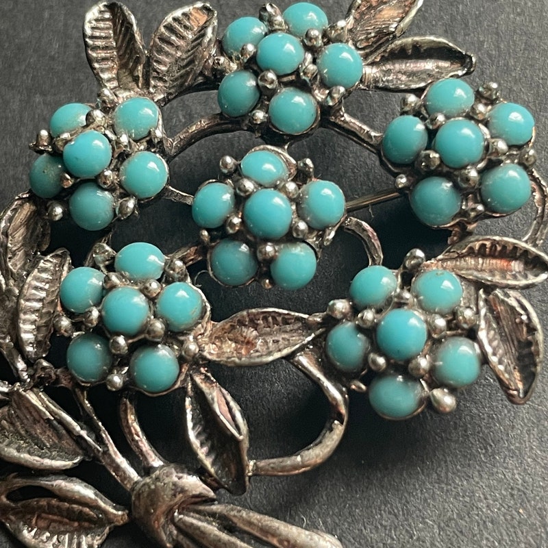 Turquoise Brooch - Etsy