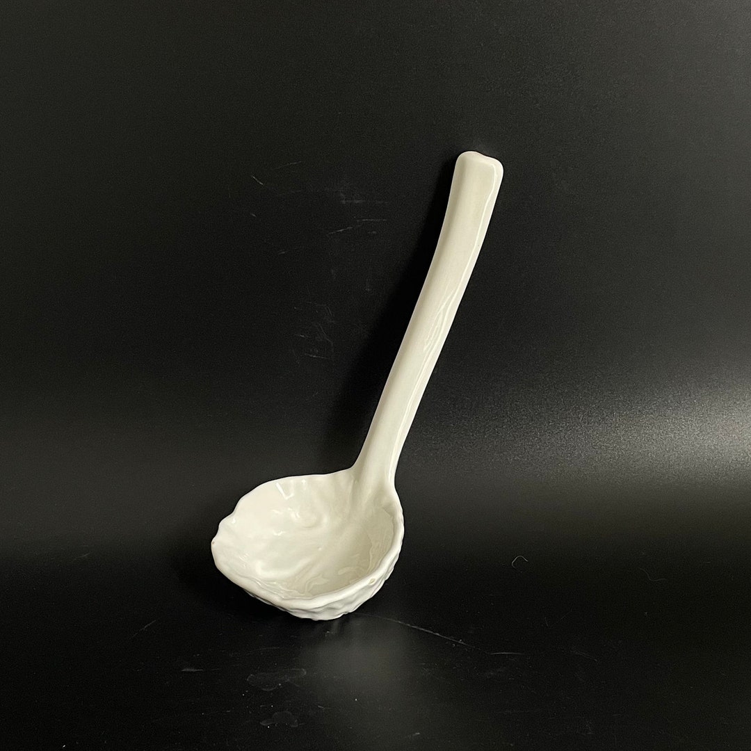 White Cabbage Ware Ladle Long Handled Spoon Bordallo Pinheiro Potuguese ...