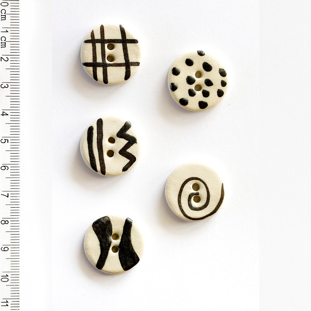 Black and White Design Buttons, Swirl Buttons, Arty Buttons, Classic ...