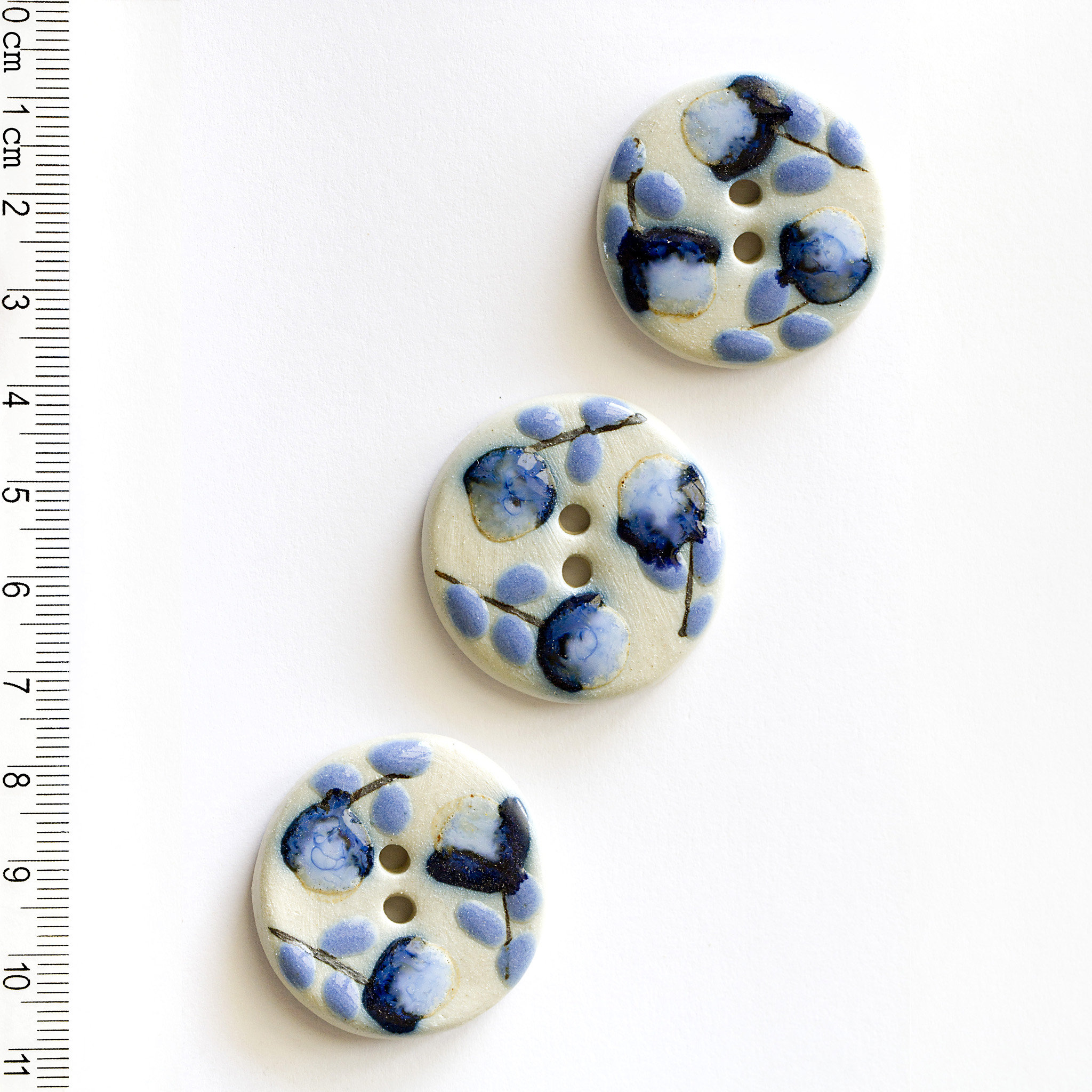 Blue Floral Buttons Pink Floral Buttons Handmade Washable - Etsy UK