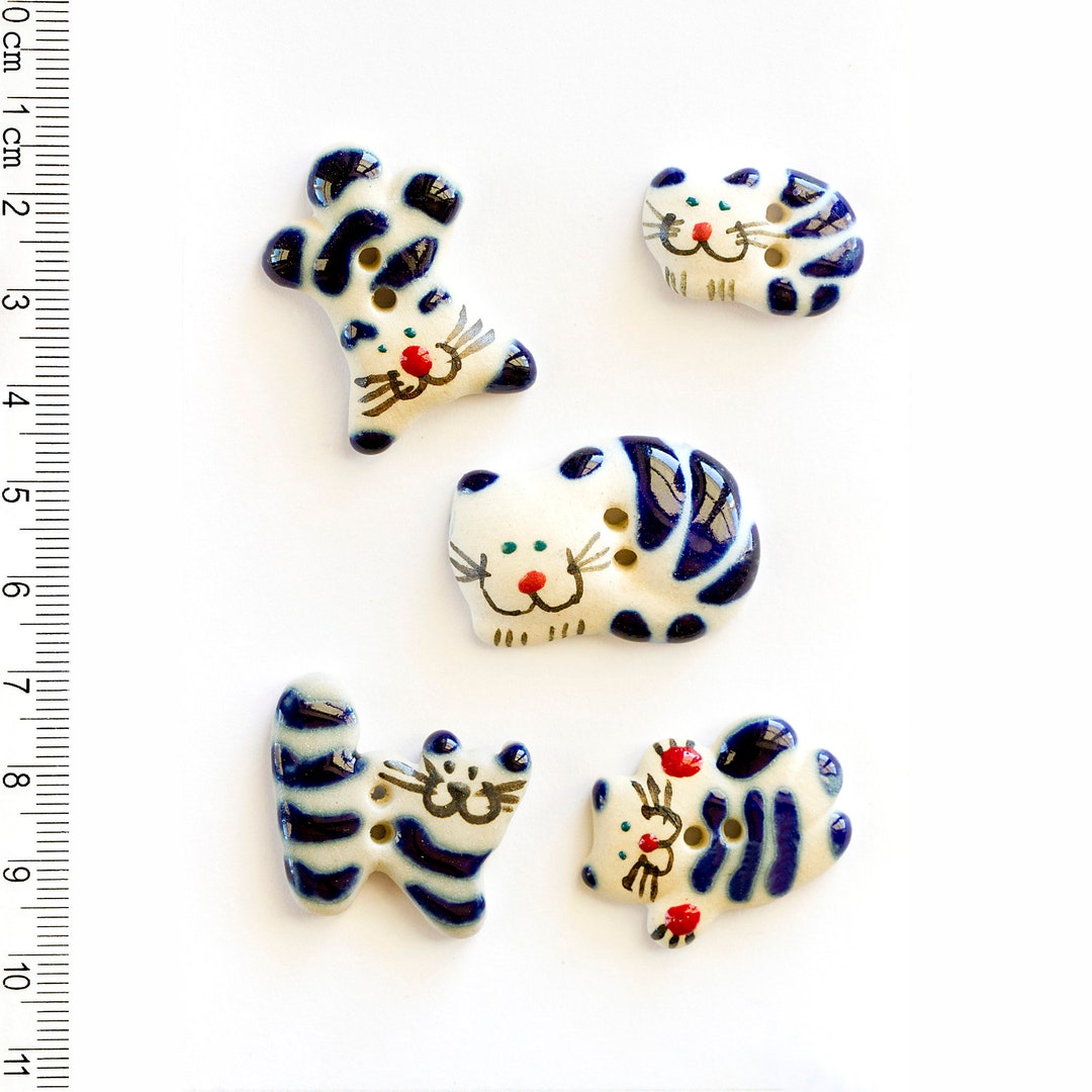 Fun Cat Buttons, Handmade Washable Buttons, Fun Gift, Gift for Cat ...