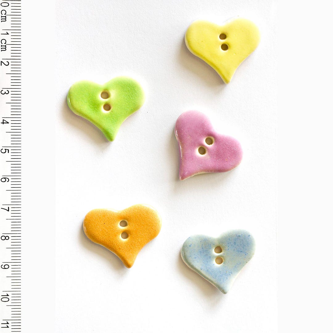 Heart Buttons, Love Buttons, Handmade Washable Buttons, Fun Gift ...