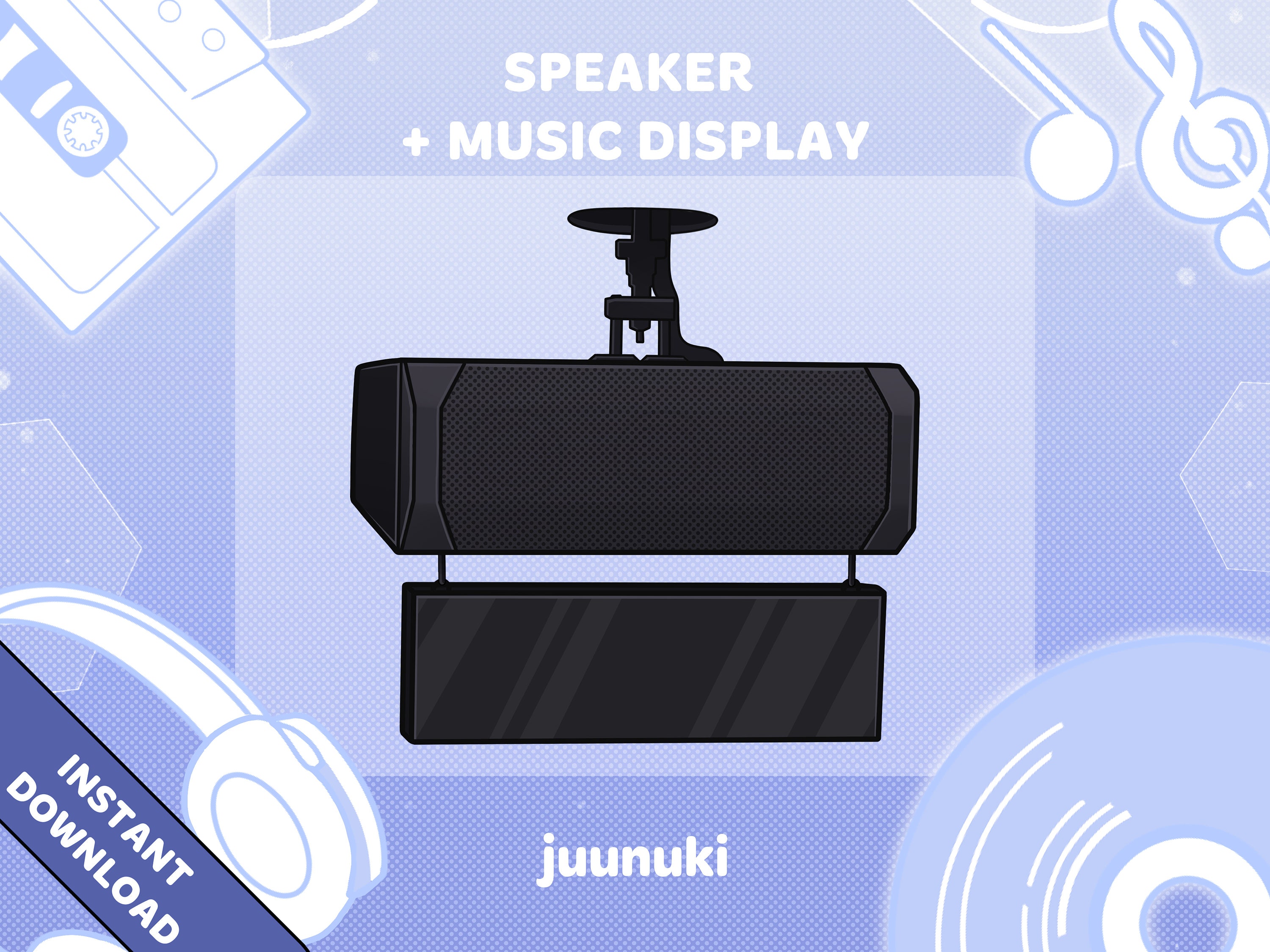 SPEAKER + MUSIC DISPLAY Asset | Twitch Overlay | Vtuber | Pngtuber ...