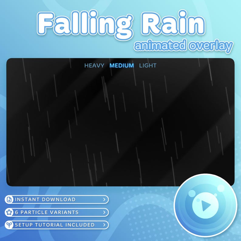 Animated Falling Rain Overlay for Twitch Stream | Vtuber Stream ...