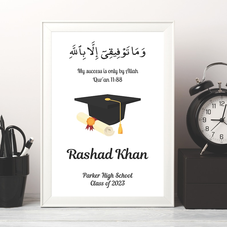 Graduation Islamic Gift Muslim Personalized Custom Print Graduation ...