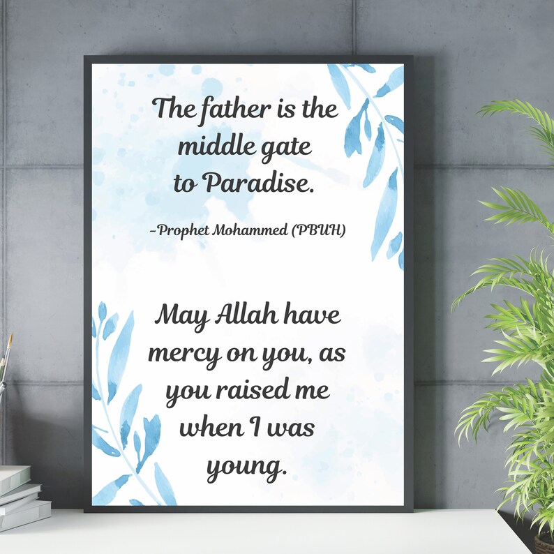 Father Islamic Gift for Eid Muslim Dad Gift Printable Hadith and Quran ...