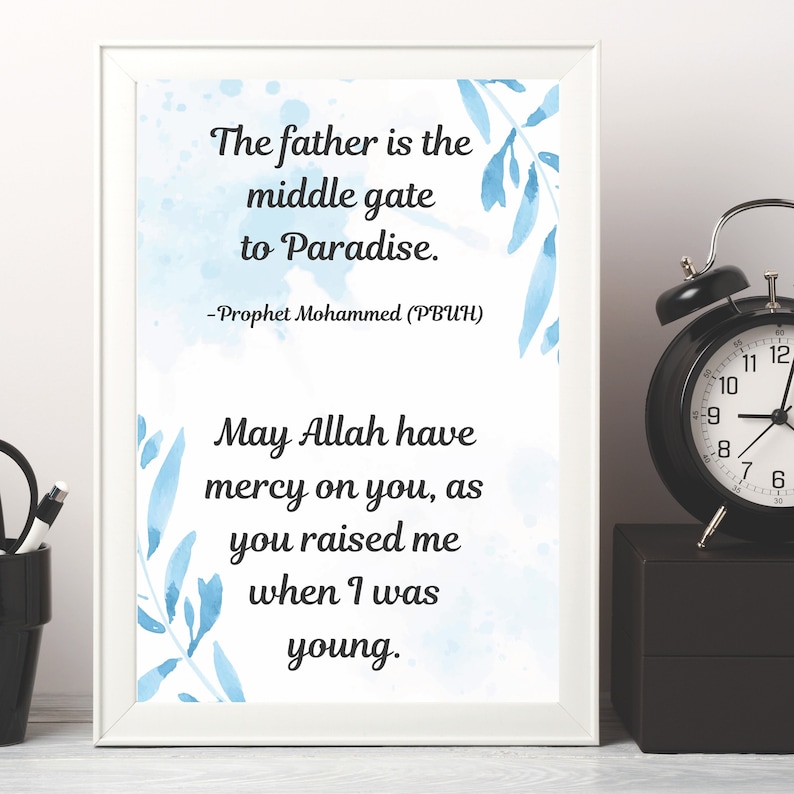 Father Islamic Gift for Eid Muslim Dad Gift Printable Hadith and Quran ...